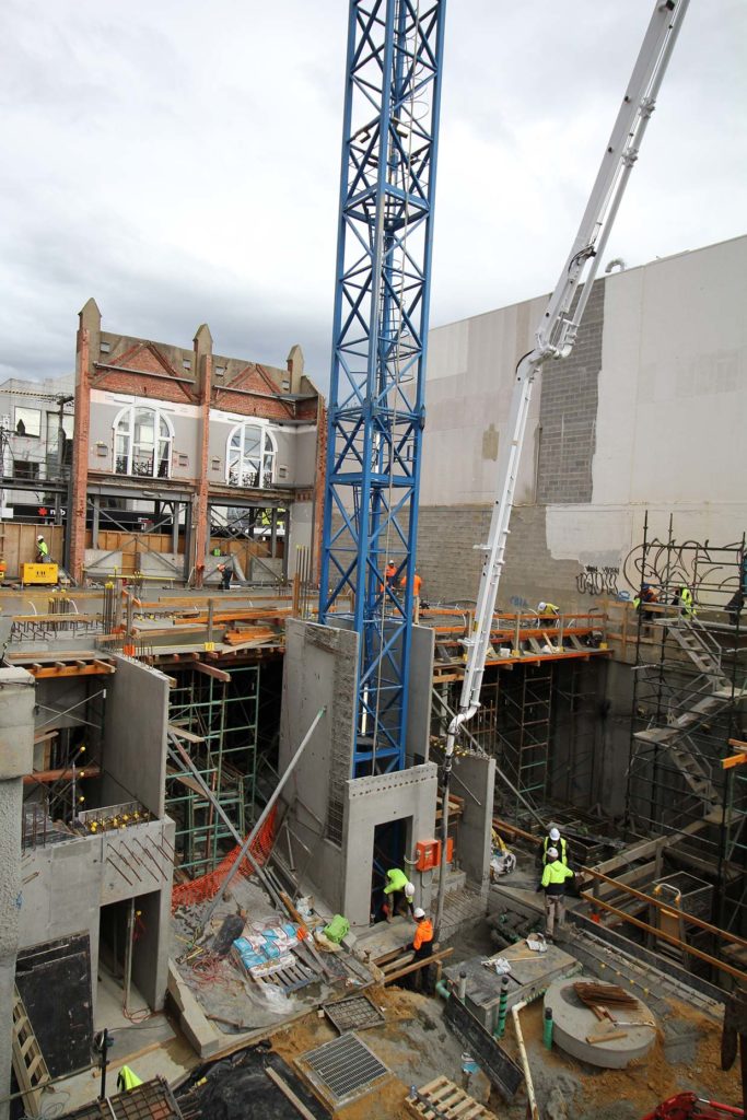 Spilt ground floor transfer slab poured today at Elsternwick - AG Construct