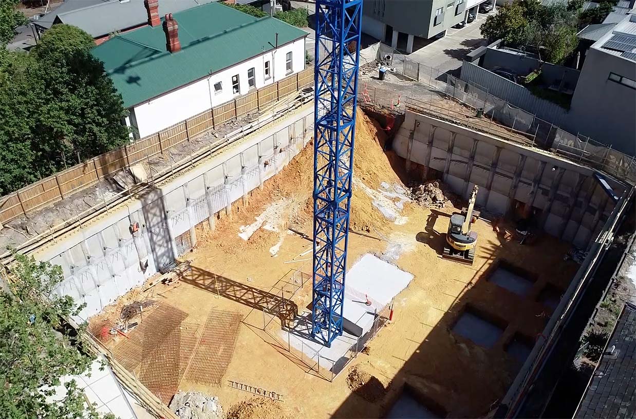 Double basement retention works are now complete at Armadale - AG Construct